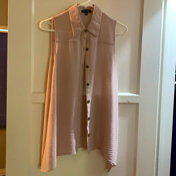 Spense | Tops | Light Pink Collared Tank Blouse | Poshmark